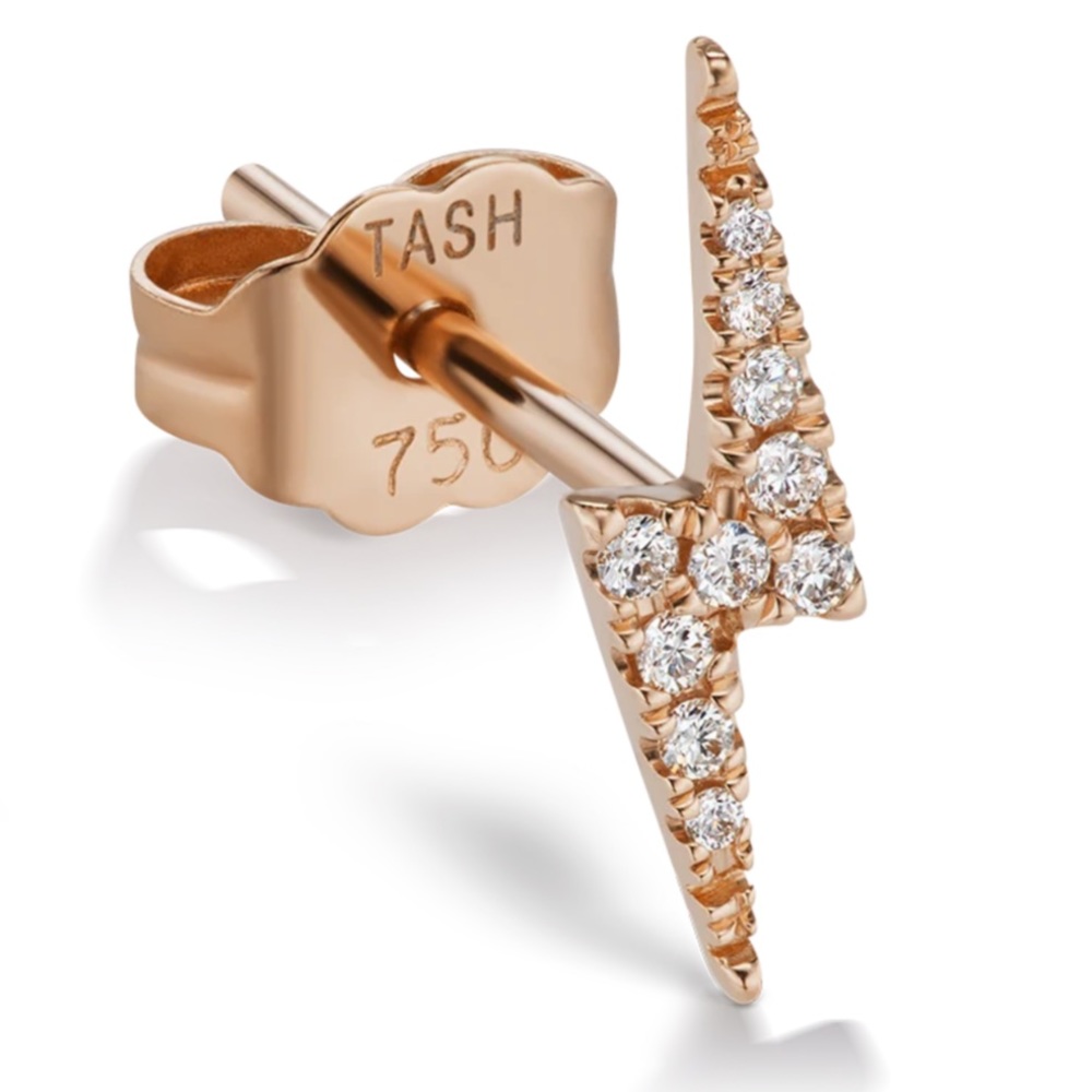 Maria Tash Diamond Lightning Bolt Stud Earring - Gem